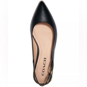 Coach | Shoes | Coach Slingback Flats Vae Studded Shoes Black Gold ...